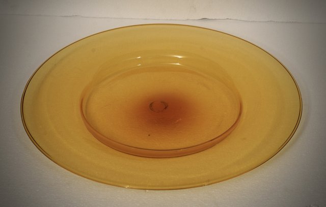 Round Orange Color Glass Plate from Cappellin Murano, 1920s for sale at ...