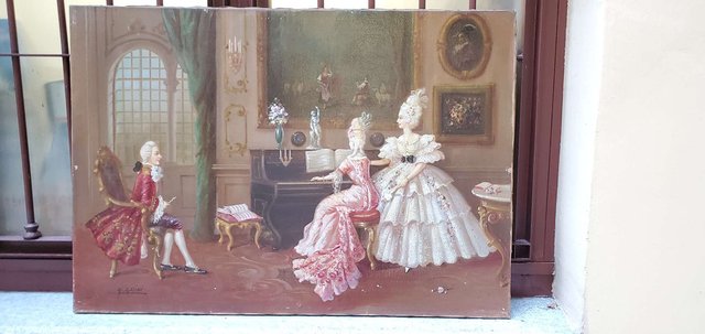 G. Guidi, Nobles in Interior Scenes, 1920s, Oil on Canvas for sale at ...