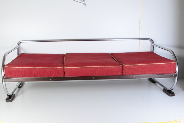 Bauhaus Style Chrome Tubular Sofa by Hynek Gottwald for Kovona, 1950s ...
