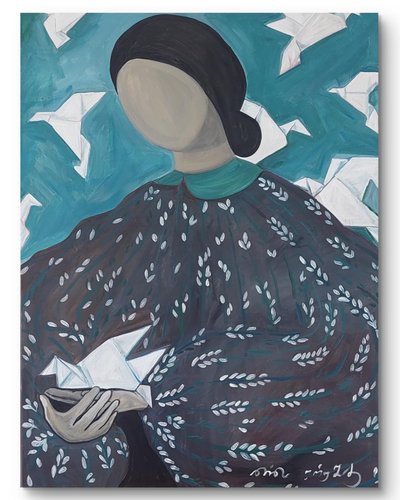 Nina Urushadze, Origami, 2024, Acryl auf Leinwand bei Pamono kaufen