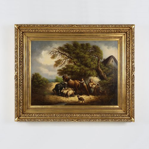 Belgian Artist, Large Baroque Scene, 1900, Oil on Canvas, Framed for ...