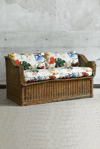 Vintage rattan sofa store