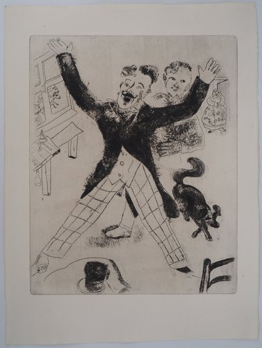 Marc Chagall, The Happy Man, Original-Gravur bei Pamono kaufen