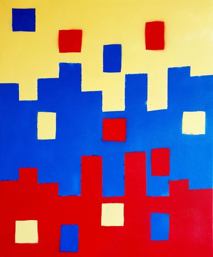 Hayvon, Tetris 3D, 2024, Acryl auf Leinwand bei Pamono kaufen