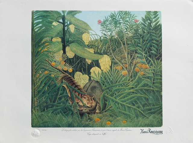 Henri Rousseau (The Customs Officer), Tiger Devouring a Buffalo ...