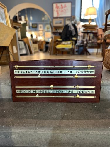 English Billiard Scoreboard in Mahogany with Golden Brass Details for ...