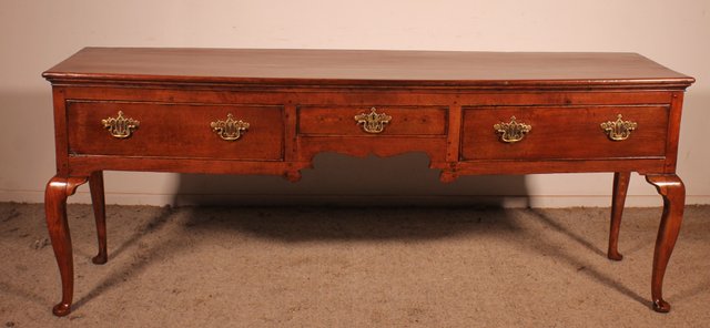 Large Antique Oak Console Table for sale at Pamono