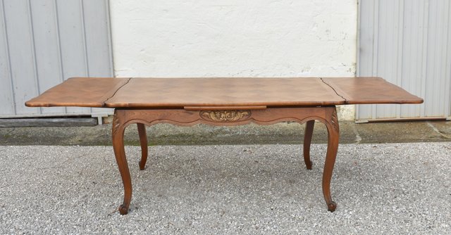 French Oak Parquetry Top Dining Table 1890s for sale at Pamono