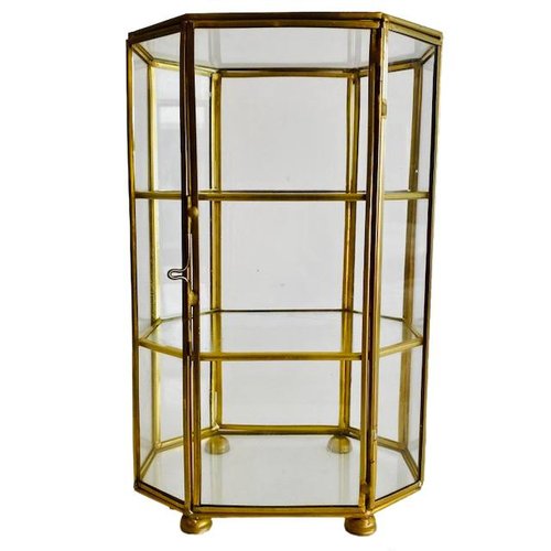 Small Vintage Brass Display Case for sale at Pamono