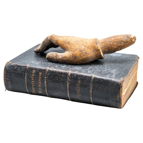 Sculptural Artwork with Book and Mysterious Hand, 1990s for sale at Pamono