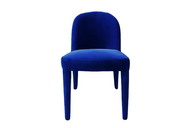 Eclipse Dining Chair Blue Velvet for sale at Pamono