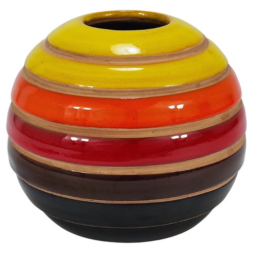 Mid-Century Ceramic Ball Vase attributed to Bitossi for Bitossi, Italy ...