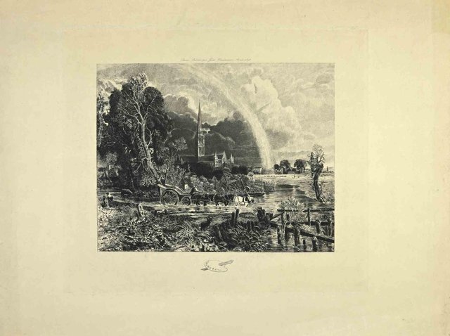 David Lucas, Salisbury Cathedral from the Meadows, Etching, 1835 for ...
