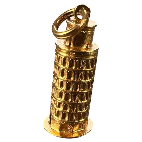 Italian 18 Karat Yellow Gold Leaning Tower of Pisa Charm Pendant, 1950s ...