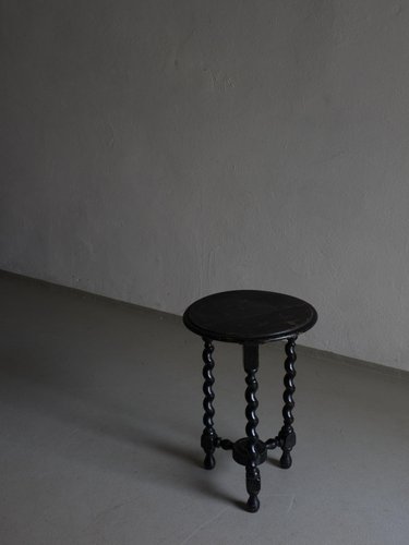 Belgian Black Twisted Leg Stool, 1900s for sale at Pamono