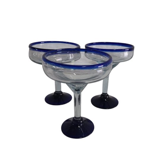 Vintage Mexican Glass Margarita Glasses Set of 3 for sale at Pamono