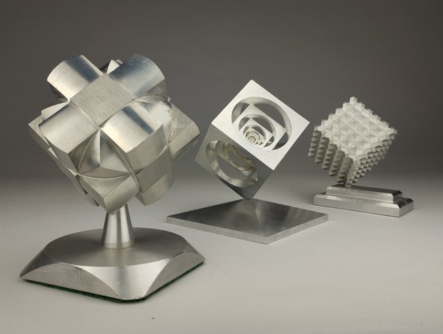 Space Age Geometric Aluminum Table Sculptures, 1970s, Set of 3 for sale ...
