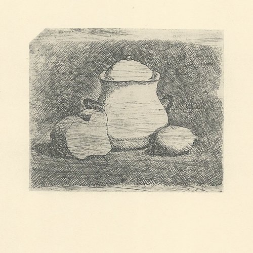 Giorgio Morandi, Still Life with Sugar Bowl, Lemon and Bread, 1921-1957, Lithograph for sale at ...