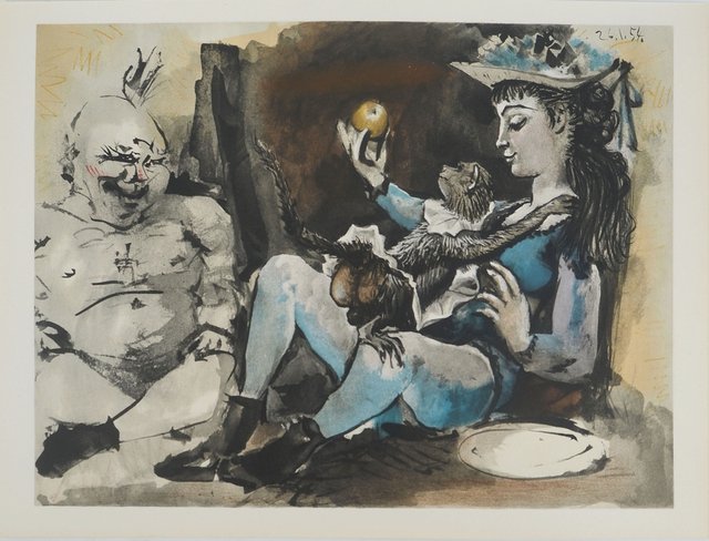 Pablo Picasso, The Woman with the Monkey, Lithograph for sale at Pamono