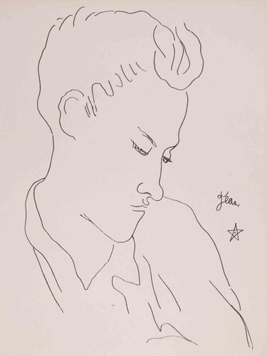 Jean Cocteau, Portrait de Jean Desbordes, Lithographie, 1929 bei Pamono ...