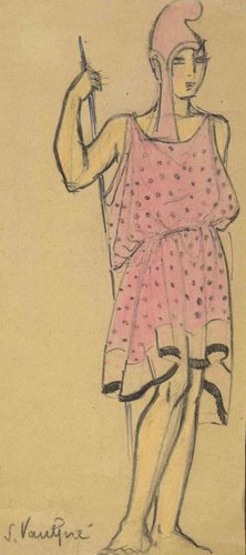 Simone Vaulpré, Theatrical Costume, Drawing, Early 20th Century for ...