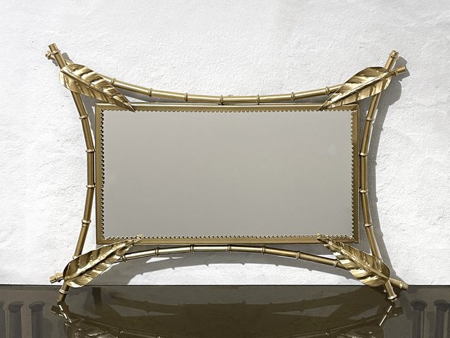 Rectangular Wrought Iron Mirror, 1950 for sale at Pamono