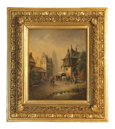 Fritz Reiss, Biedermeier Scene, 19th Century, Oil on Wood, Framed for ...