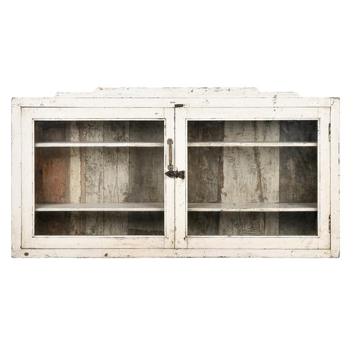 Wood Wall Display Case with White Patina for sale at Pamono