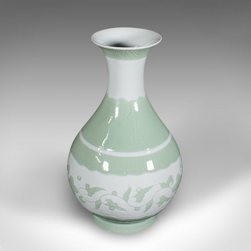 Large Chinese Victorian Baluster Flower Vase in Celadon Ceramic, 1890s ...