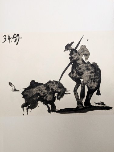Pablo Picasso, Matador & Bull, Double-Sided Original Lithograph, 1961 ...