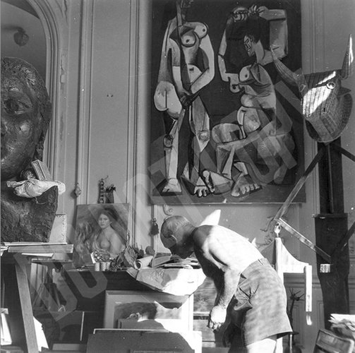 André Ostier, Picasso in der Villa La Californie, Cannes ...