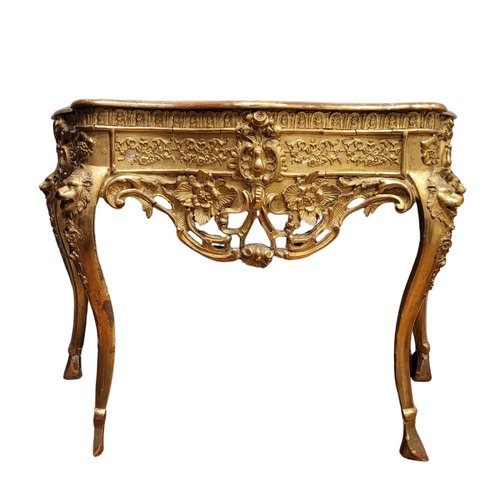 Charles IV Genoese School Console in Carved and Gilt Wood, Italy, 18th ...