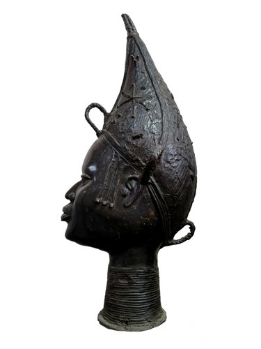 Ife Bini / Edo Artist, Head of Queen Mother, Pre-1800, Bronze for sale ...