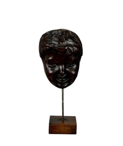 Male Face Sculpture on Stand for sale at Pamono