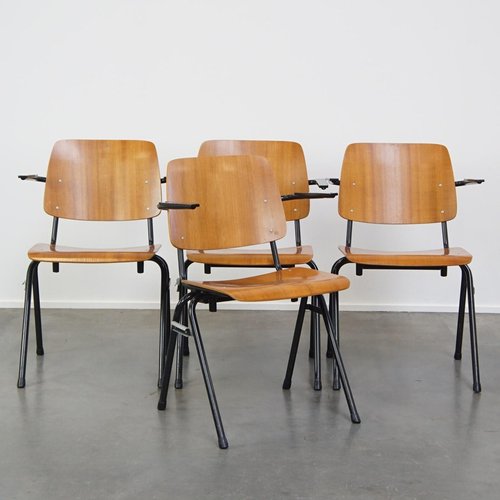 Vintage Dutch Marko Dining Room Chairs with Armrests, Set of 4 for sale ...