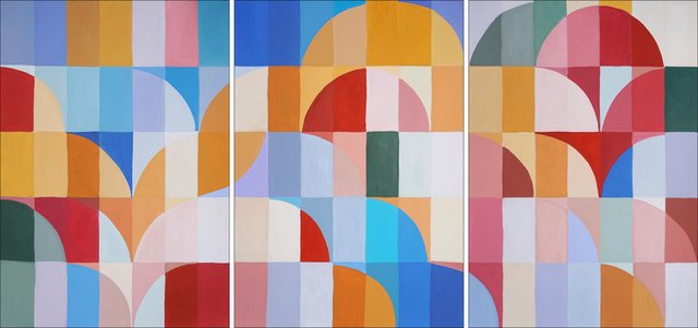 Natalia Roman, Postkarte aus Palermo Triptychon, 2024, Acryl auf Aquarellpapier bei Pamono kaufen