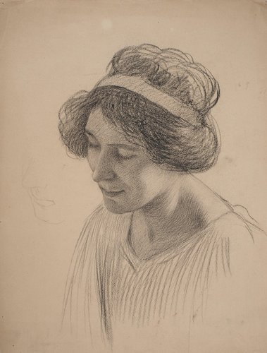 Léopold Franz Kowalski, Portrait of Amélia, Original Drawing for sale ...