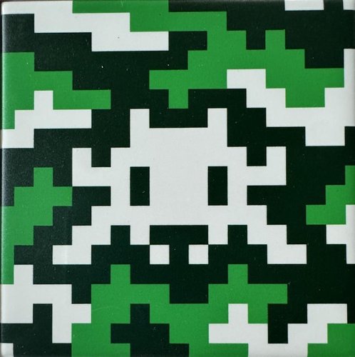 Invader, Space Tile, Green and White Ceramic, 2024 for sale at Pamono