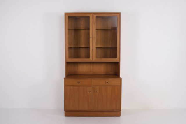 Danish Illuminated 2-Body Showcase in Teak by Erik Brouer, 1970s for ...