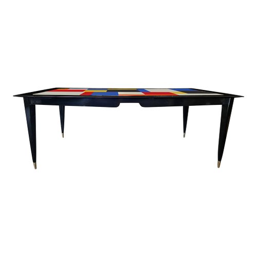 Wood And Glass Dining Table 1980s For Sale At Pamono