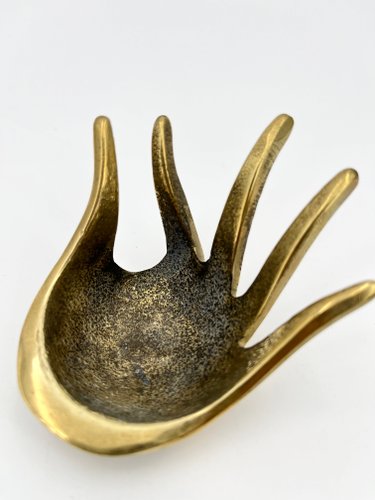 Mid-Century Hand Ashtray in Brass attributed to Walter Bosse for Herta ...