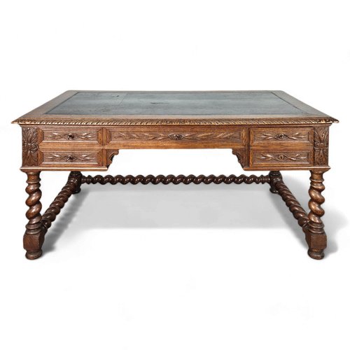 Louis XIII Oak Desk with Twisted Columns for sale at Pamono