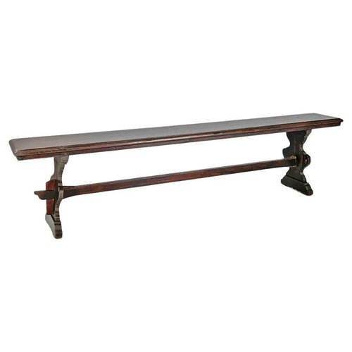 Antique Italian Dark Wood Bench, 1890s for sale at Pamono