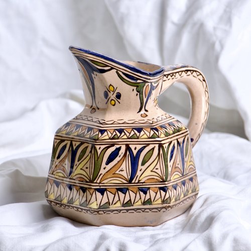 Jarra hexagonal de cerámica de Fez Art, década de 1890 en venta en Pamono