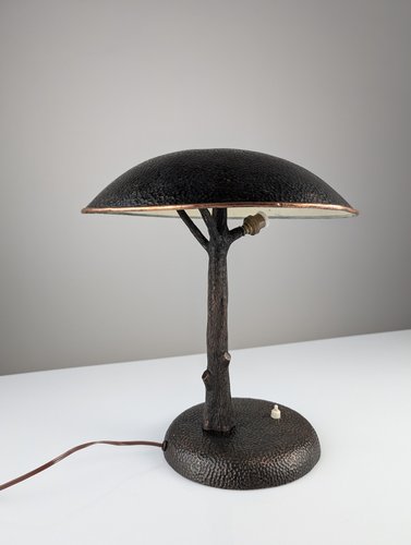 Sculptural Hammered Copper Tree Shaped Lamp, 1950s for sale at Pamono