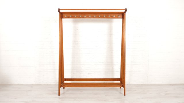 Vintage Standing Coat Rack in Pine for sale at Pamono