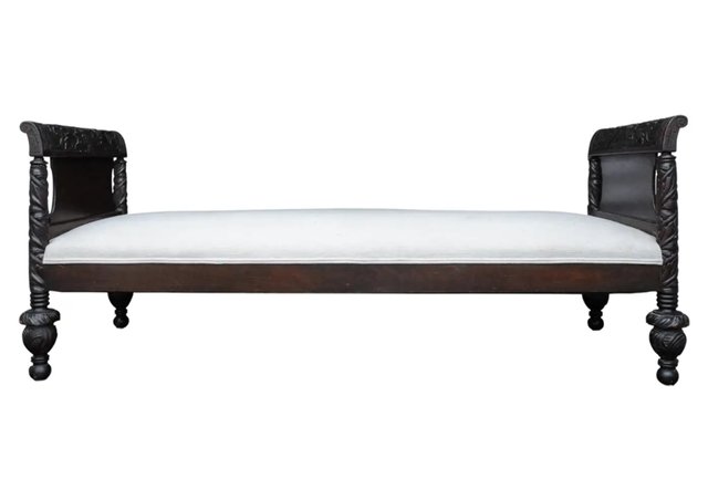 Victorian Daybed with Hardwood Hand Carved Frame, 1800s for sale at Pamono