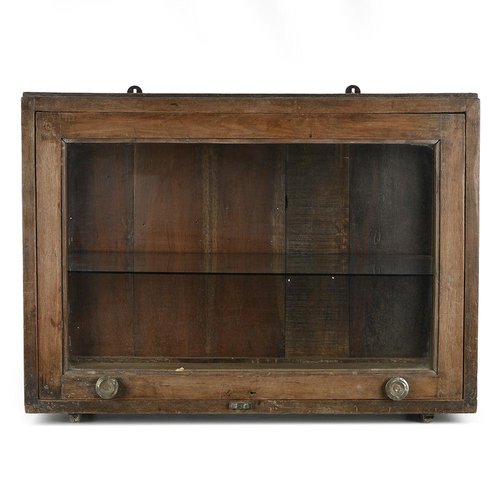 Wooden Wall Display Case with Sliding Door for sale at Pamono
