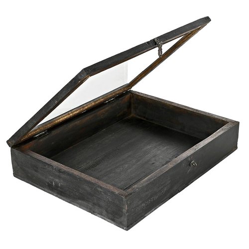 Small Display Case in Solid Wood with Black Patina for sale at Pamono
