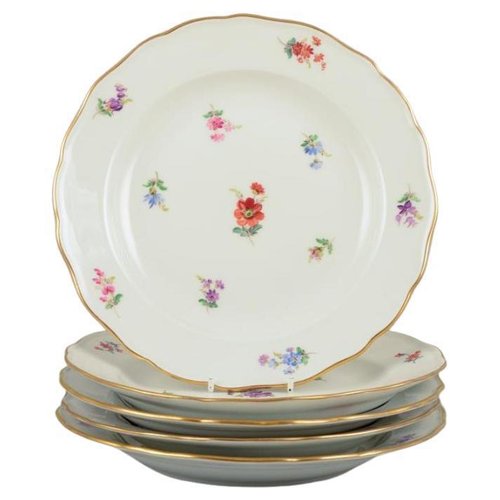 German Dinner Plates in Porcelain from Meissen, 1920s, Set of 5 for ...